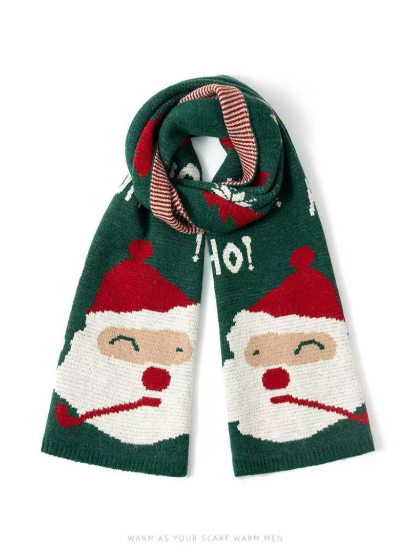 Winter Christmas Series Knitted Scarf Christmas Tree Christmas Bear ...