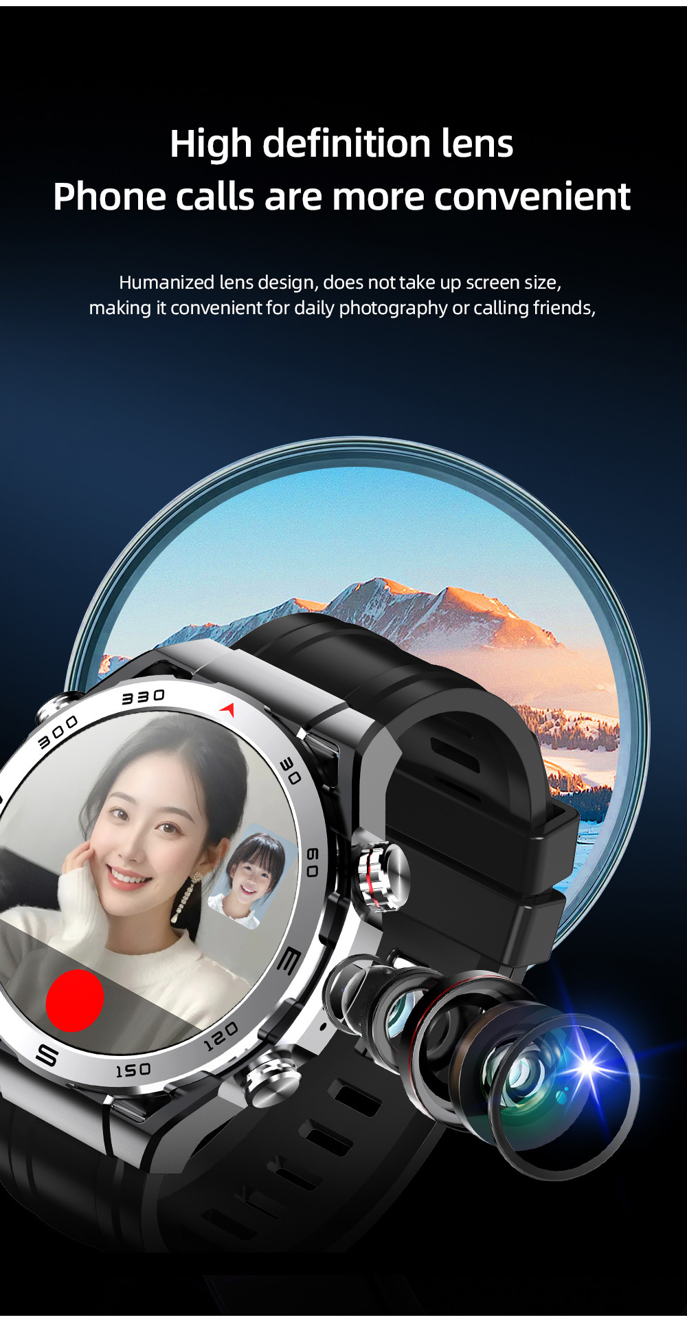 4G Android smart watch with SIM card and WiFi camera A5 Pro smart phone ...