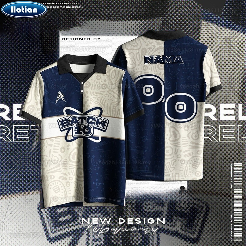 Baju BATCH 10 Jersey Design Baru Fashion Retro Collar Jersey Viral Baju ...