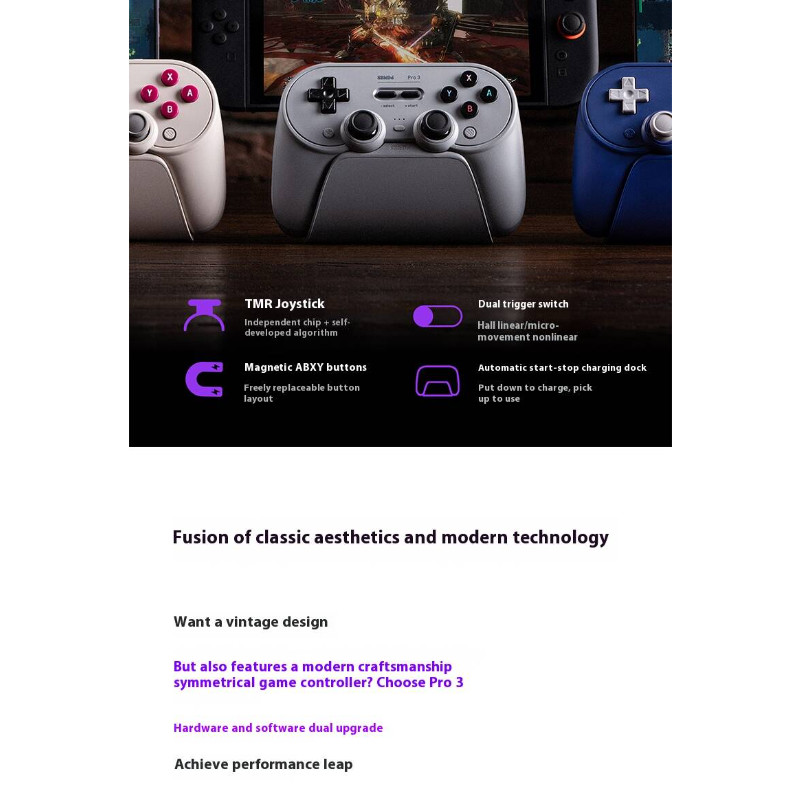 8Bitdo Pro3 Wireless Bluetooth game controller PC, Switch, SteamOS ...