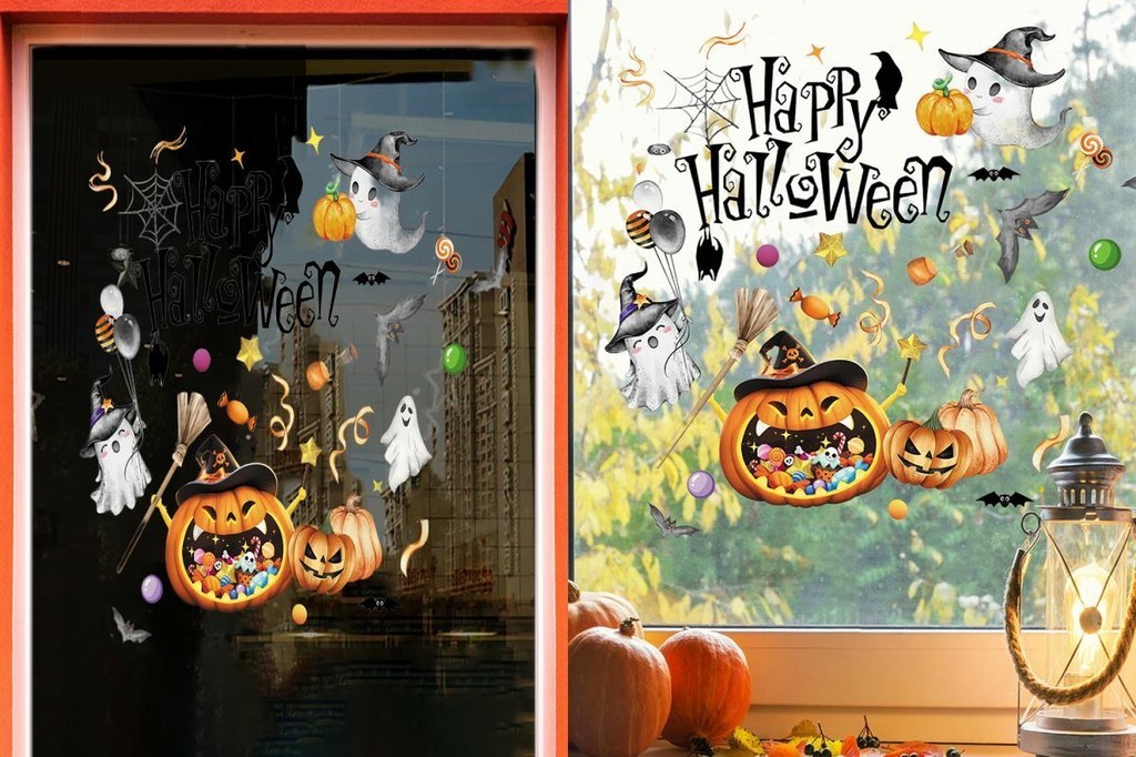 Halloween Silhouettes Humid Environment Window Stickers Spooky ...
