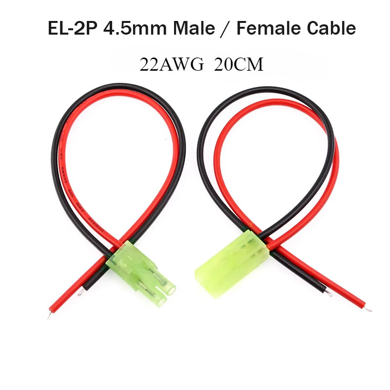 5 Pieces EL-2P Mini Tamiya Connector Green 4.5mm Male Female 20cm EL Wire Cable EL4.5 Connector ...