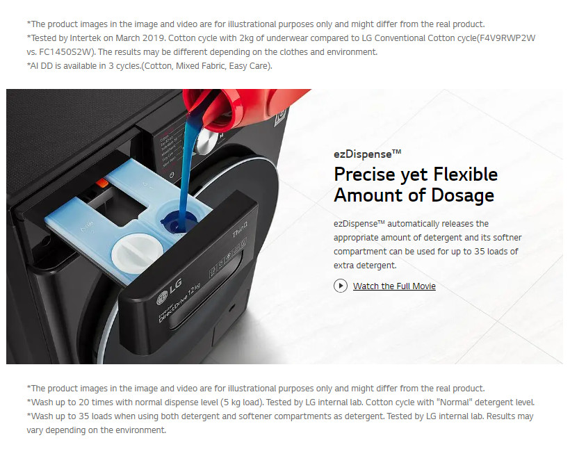 LG 14kg Front Load Washing Machine FV1414S3B with AI Direct Drive ...