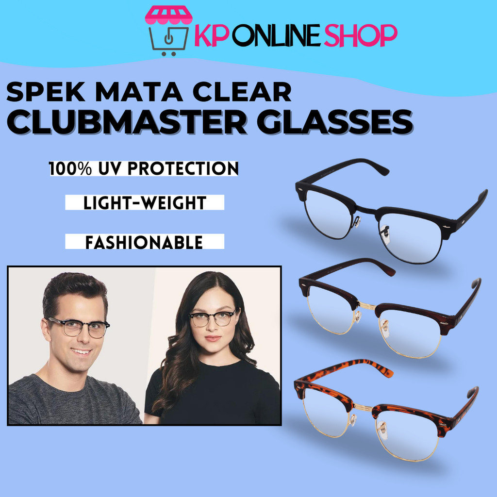 CERMIN MATA CLEAR PEREMPUAN SPEK MATA CLEAR CLUBMASTER MEN EYEGLASSES ...