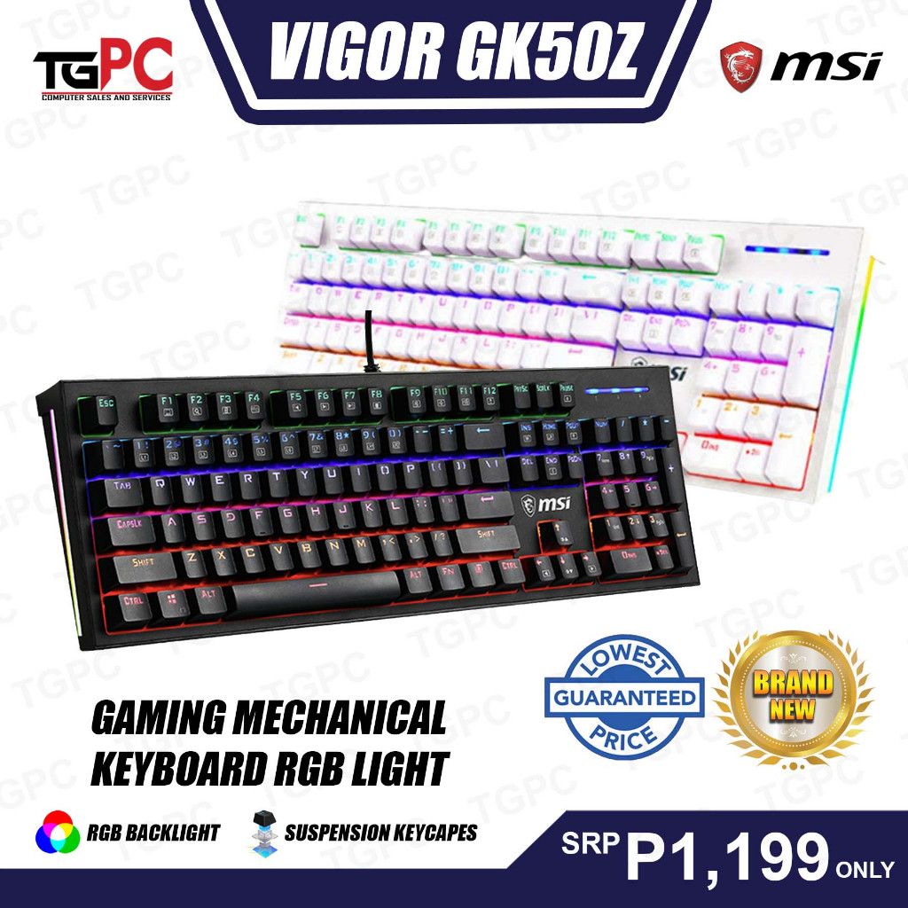MSI VIGOR GK50Z Gaming Mechanical Keyboard RGB Light (Color Black | White) | Shopee Malaysia