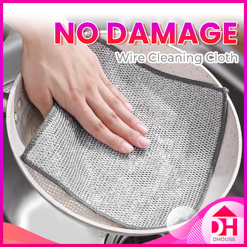 Non Scratch Steel Wire Dishcloths Cleaning Cloth Pan Pot Stains Rust ...
