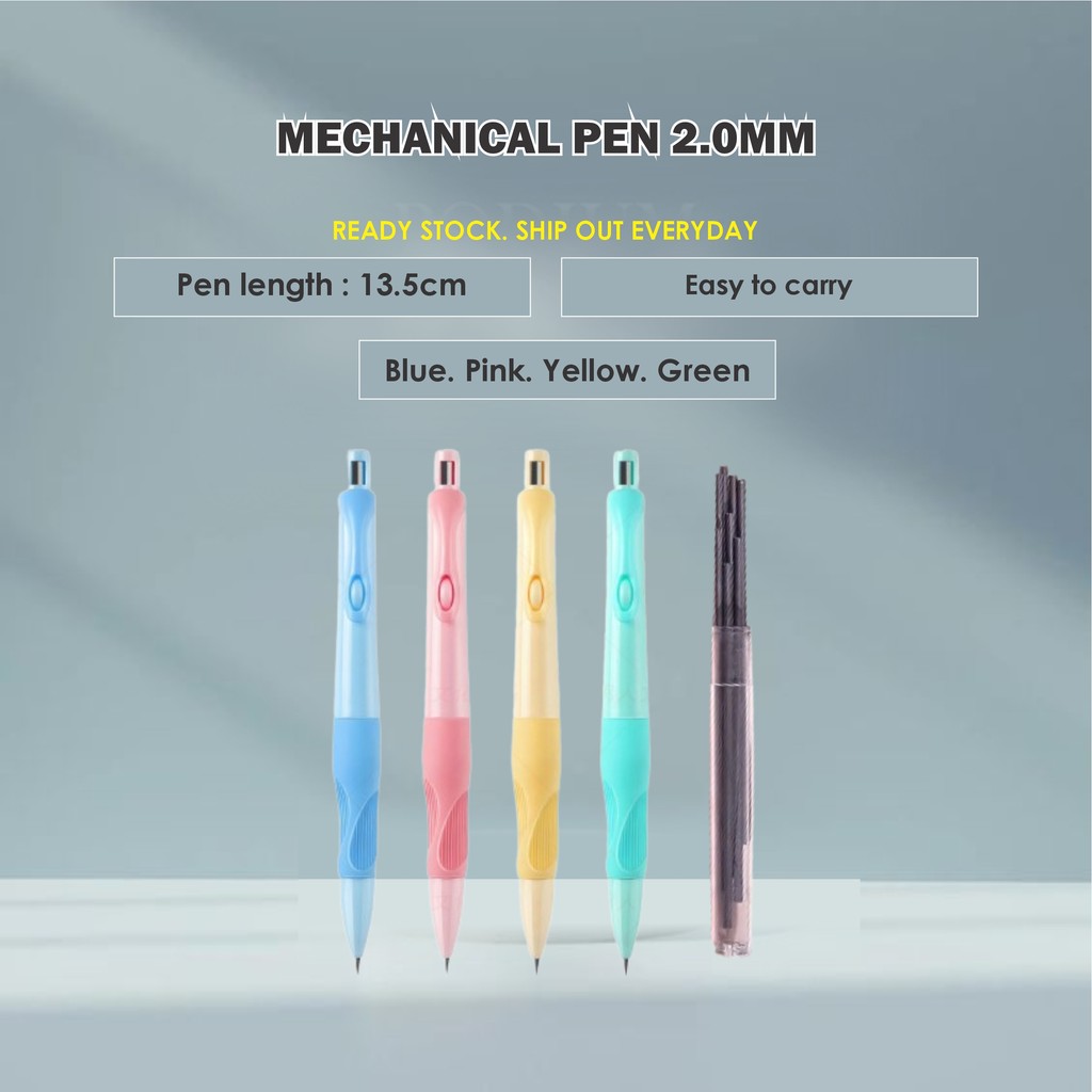 BC 2.0mm Posture Correction Mechanical Pencil with Sharpener Woodfree ...