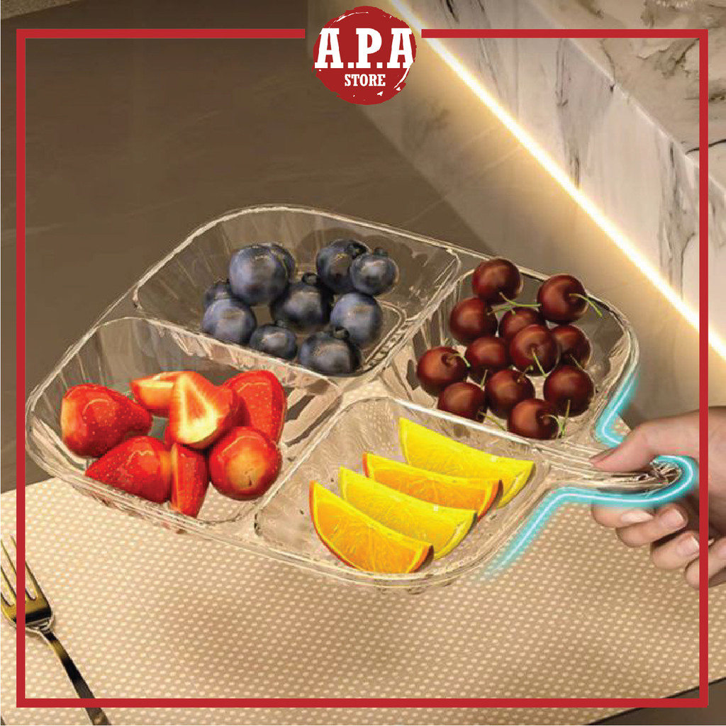 APA 4 Grid Side Dish Compartment Square Tray Serve Fruits Sauce ...