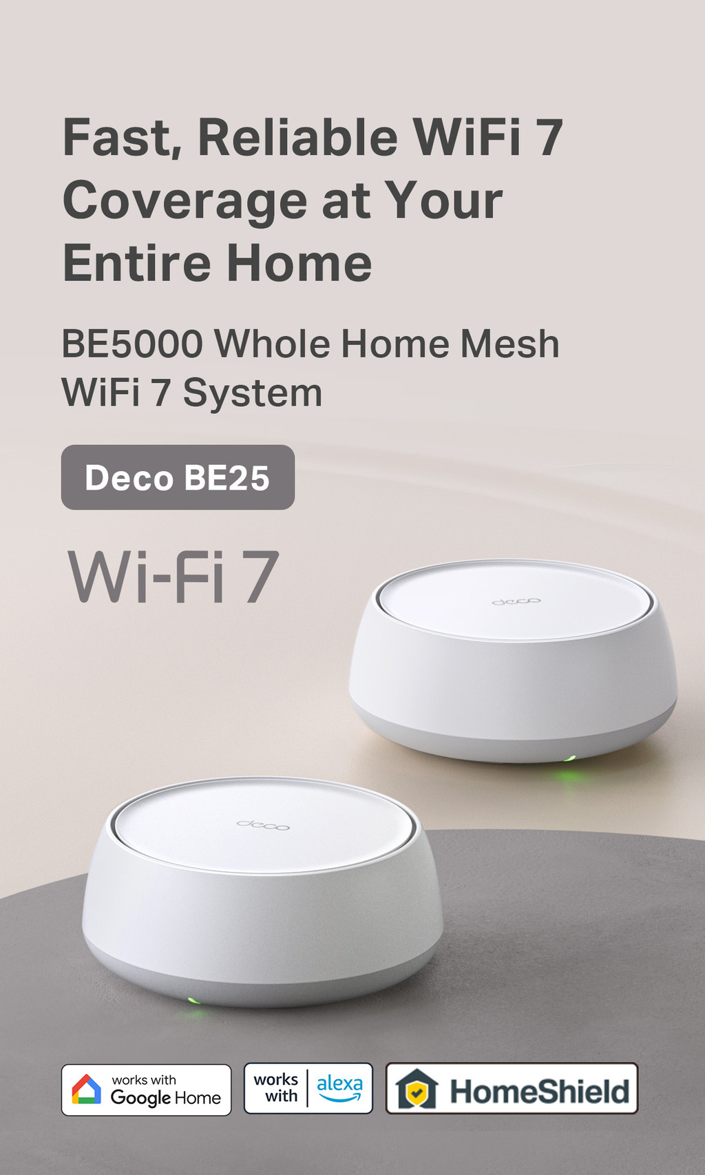 TP-Link Deco BE25 BE5000 WiFi 7 Whole Home AI-Driven Mesh WiFi Router ...