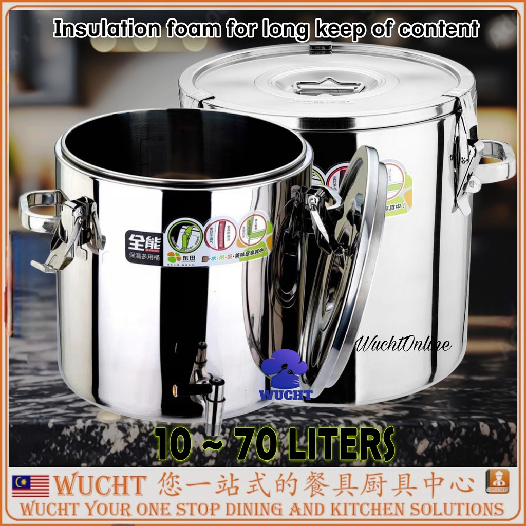 【WUCHT】40 50 60 Liters Stainless Steel Insulated Beverage Cooler Drink ...