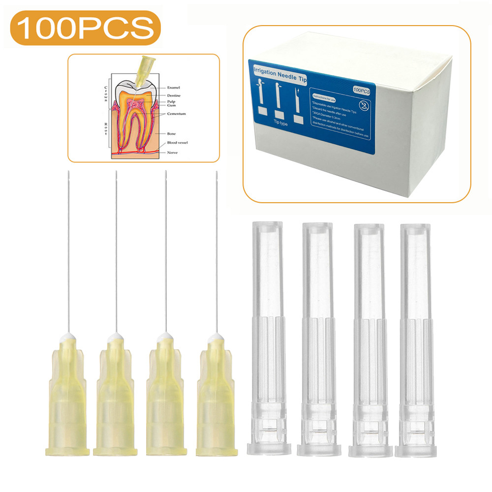 100pcs/box Dental Endo Irrigation Needle Tip 30GA End-Closed Side Hole ...