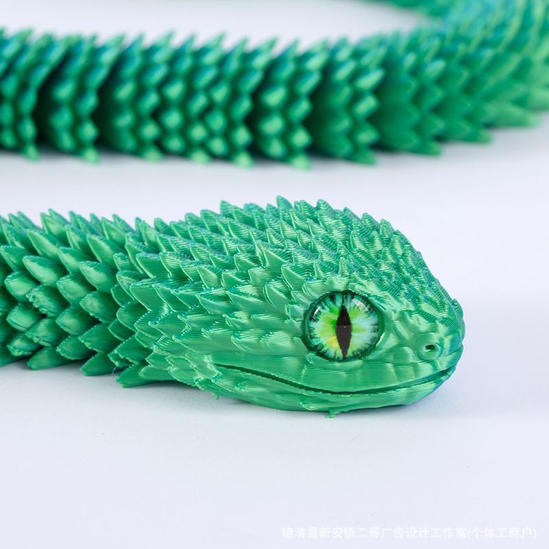 3D Printed Snake Action Figure Prank Toys Dragon Snake Articulated Bush ...
