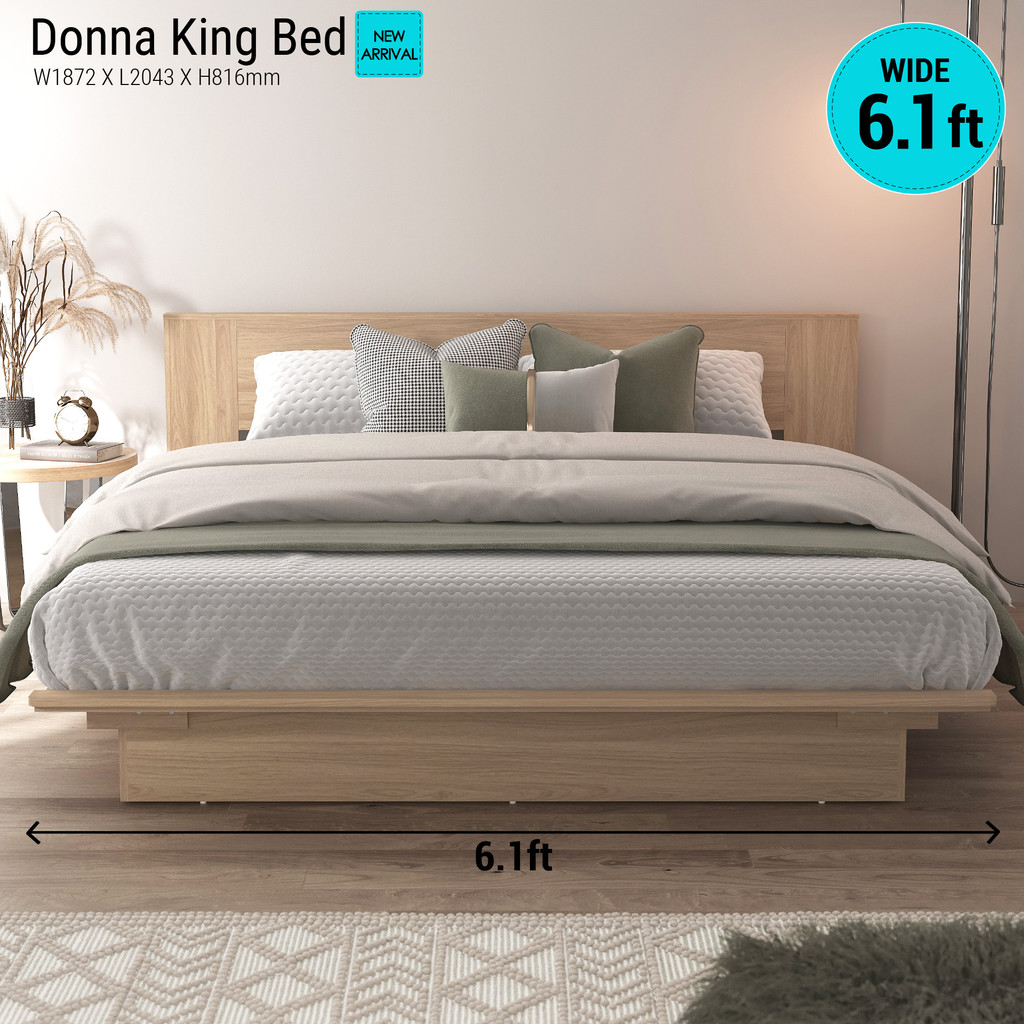 Synergy House Donna Harmony Bed - Euro Oak/White/Size King (6ft ...