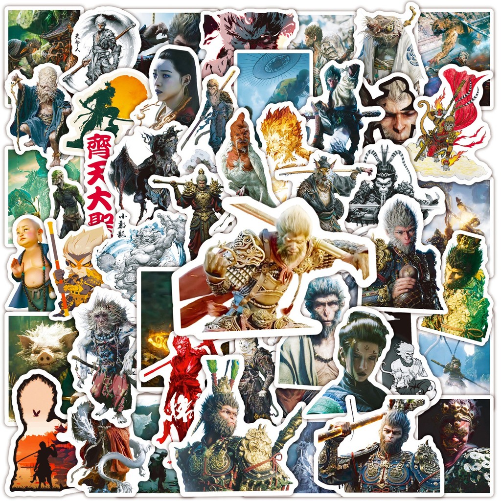 Black Myth Stickers 50pcs Wukong Game Stickers for Kindle Water Bottle ...