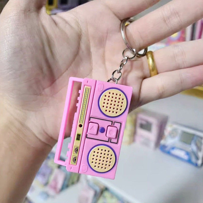 Dopamine Color Key Chain Creative Radio-shaped Music Keychain Lovely ...