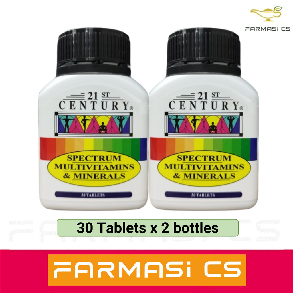 21st Century Spectrum Multivitamins & Minerals 30 tablets x 2 bottles ...