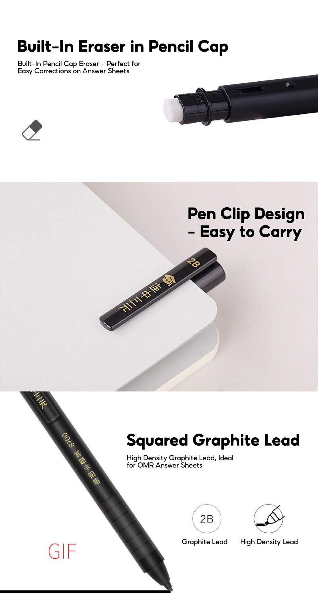 Deli TRIUMPH Exam Series 0.6mm 2B Mechanical Pencil Refill Pensil Ubat ...