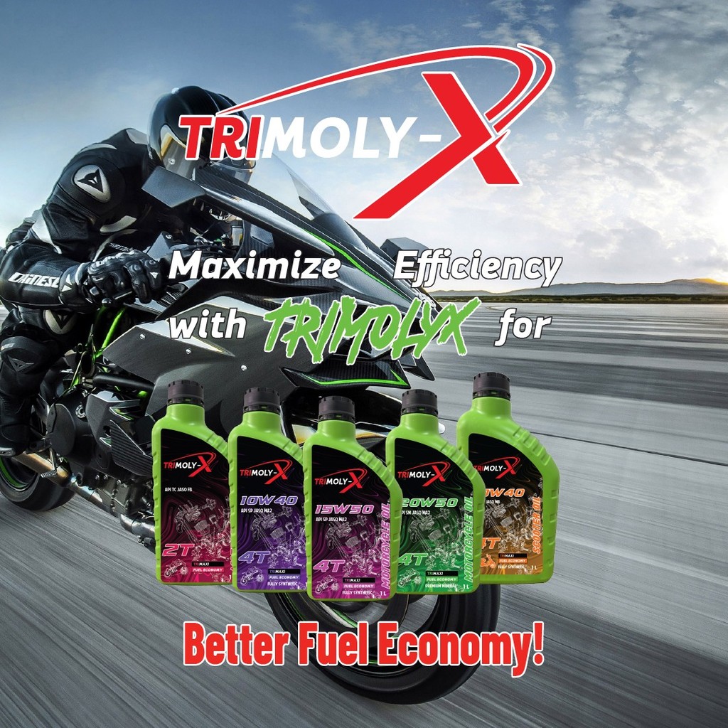 TRIMOLY-X TRIMOLYX 4T 20W50 1L MINERAL API SM JASO MA2 Motorcycle ...
