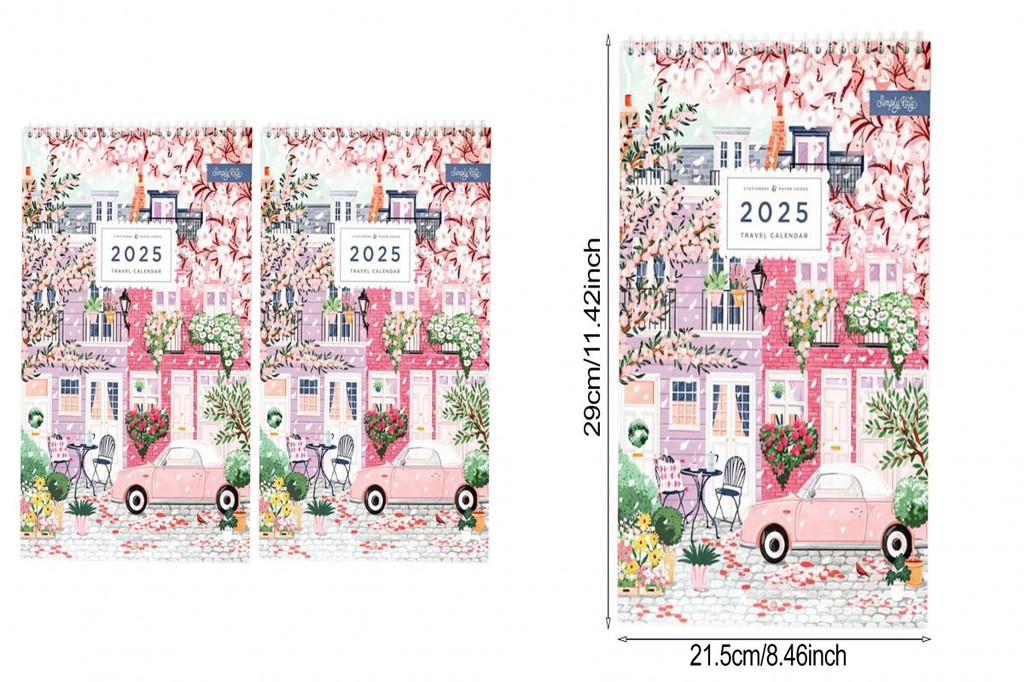 HLS Office Wall Decoration Calendar World Travel Themed Calendar 2025 ...