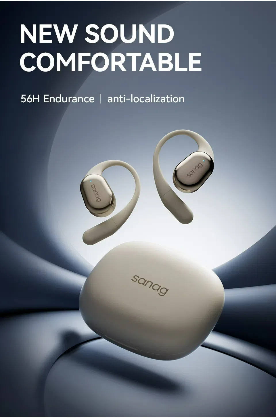Sanag C16S Bluetooth 5.4 Wireless Headphones Open Ear OWS Earphones HiFi Sound Headset APP ...