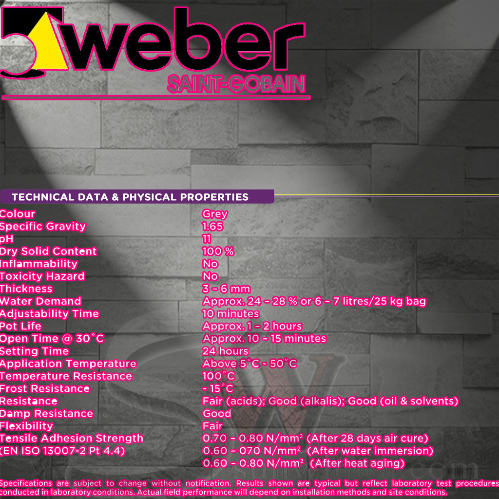 (WEBER) WEBERSET EASY BOND 99 C1 TILE ADHESIVE/GUM SIMEN/SIMEN GUM ...