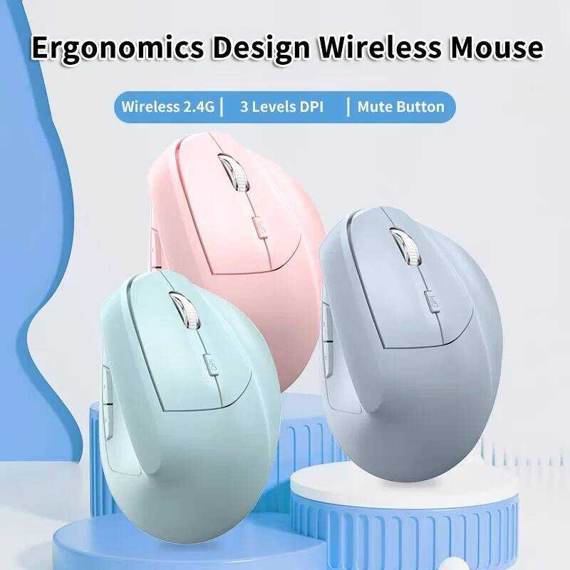 Wireless 2.4G Vertical Mouse Ergonomics Design DPI Button With Side ...