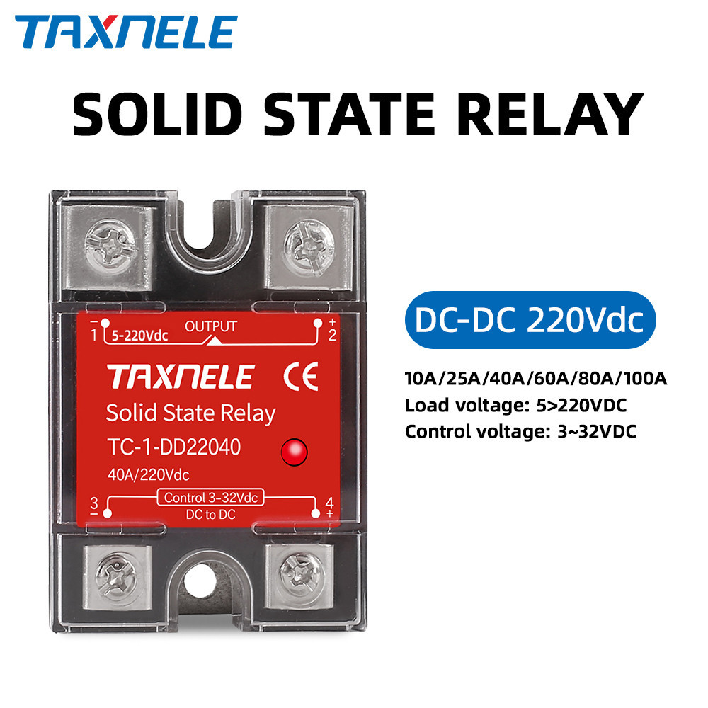 DC-DC Single Phase Solid State Relay DD Output 5-220VDC Input 5-32VDC SSR Relay Industrial Solid ...