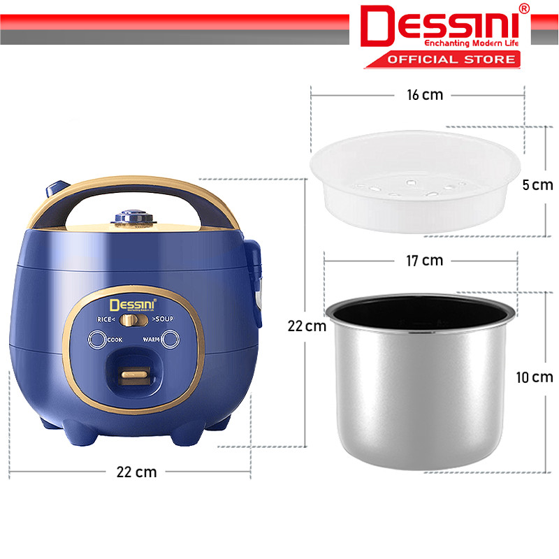 DESSINI ITALY 1.8L Electric Rice Cooker Non Stick Aluminium Inner Pot ...