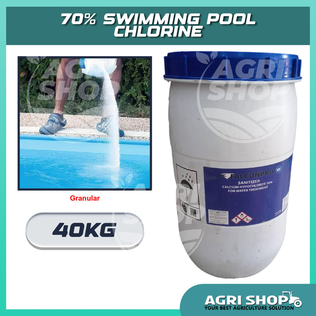 Agrishop 70% 40kg Swimming Pool Chlorine Calcium Hypochlorite Granular ...