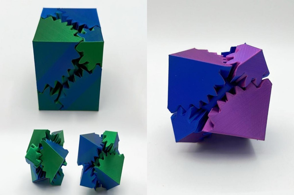 FA| Gear Cube Toy Lightweight Spin Cube Portable 3d Printed Gear Cube ...