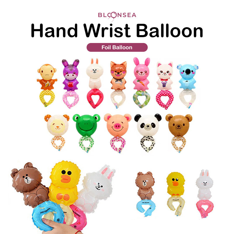Hand Wrist Balloon Band Zoo Animal Wildlife Safari Balloons Bracelets ...