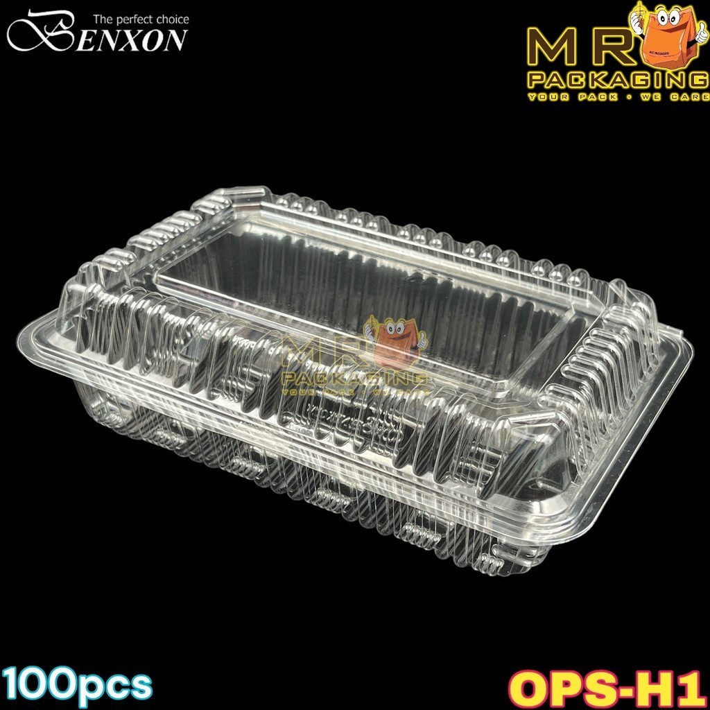 OPS-H1 BENXON Plastic Tray [ 100pcs± ] Bakery Disposable Clear Food OPS ...