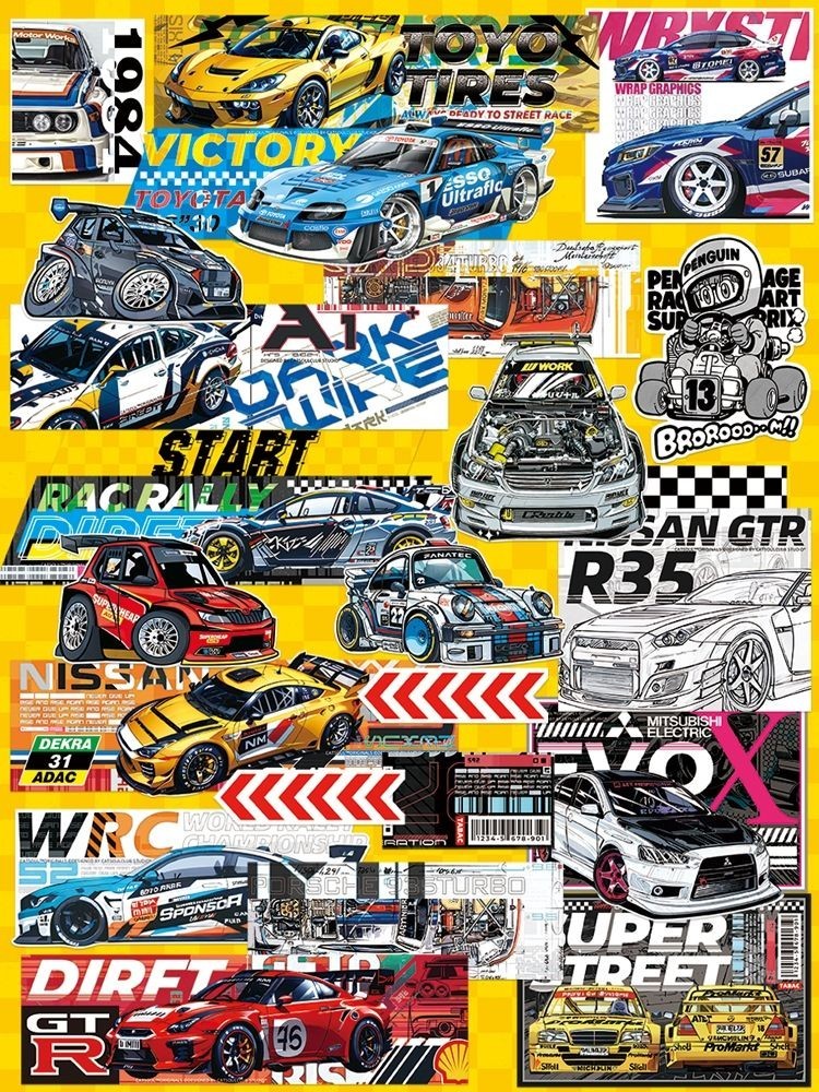 Original Trendy Car Culture Rally Car Modified Car JDM Theme Decoration ...