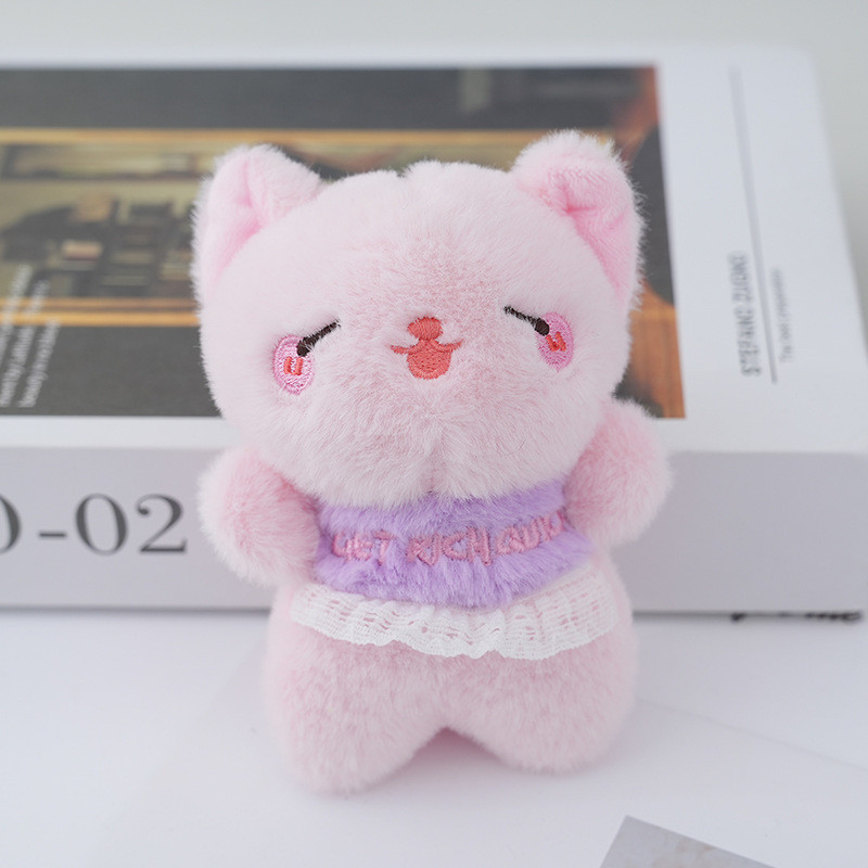 Soft Cat Furry Plush Keychain Adorable Stuffed Animal Bag Charm Cute In ...