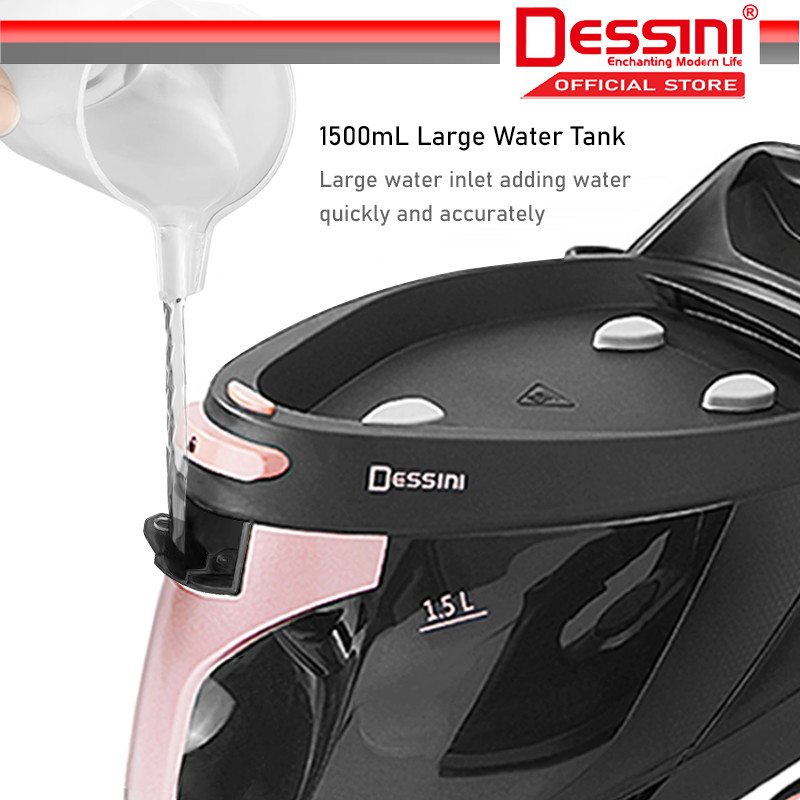 DESSINI ITALY 2200W Electric Ceramic Soleplate Garment Steam Iron ...