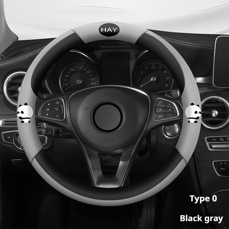 Simple Sporty Leather Washable 38cm Car Steering Wheel Cover Applicable ...
