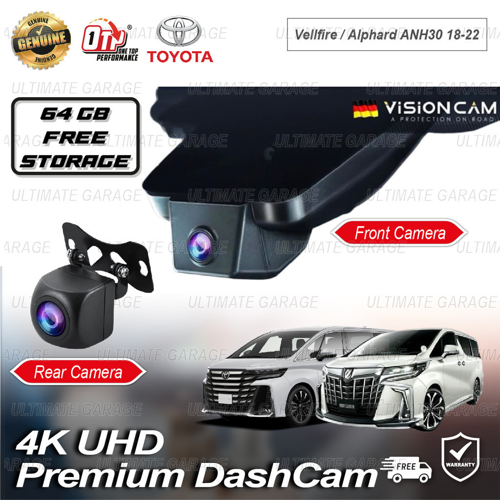 OTPerformance DashCam 4K UHD Premium Vision Camera Toyota Vellfire ...