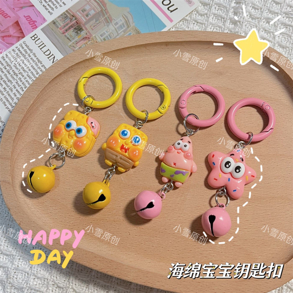 New Couple SpongeBob SquarePants Patrick Star Keychain Cartoon Japanese ...