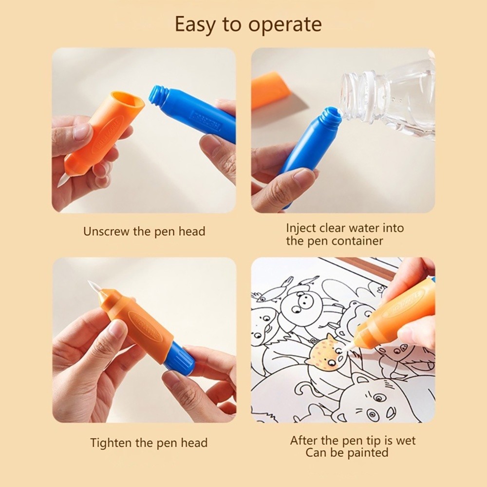 Reusable Water Painting Magic Book Kids Crafts Drawing Colouring ...