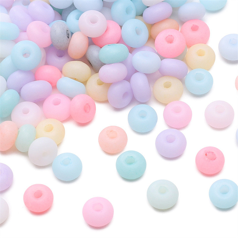3x6mm glass frosted mineral macaron color abacus beads millet beads ...