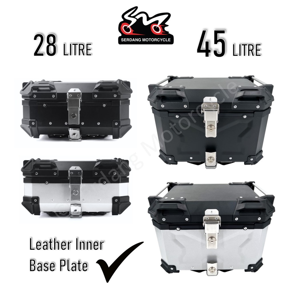 Motorcycle Aluminium Top Box Kotak Motosikal Aluminum 28L 45L | Shopee Malaysia