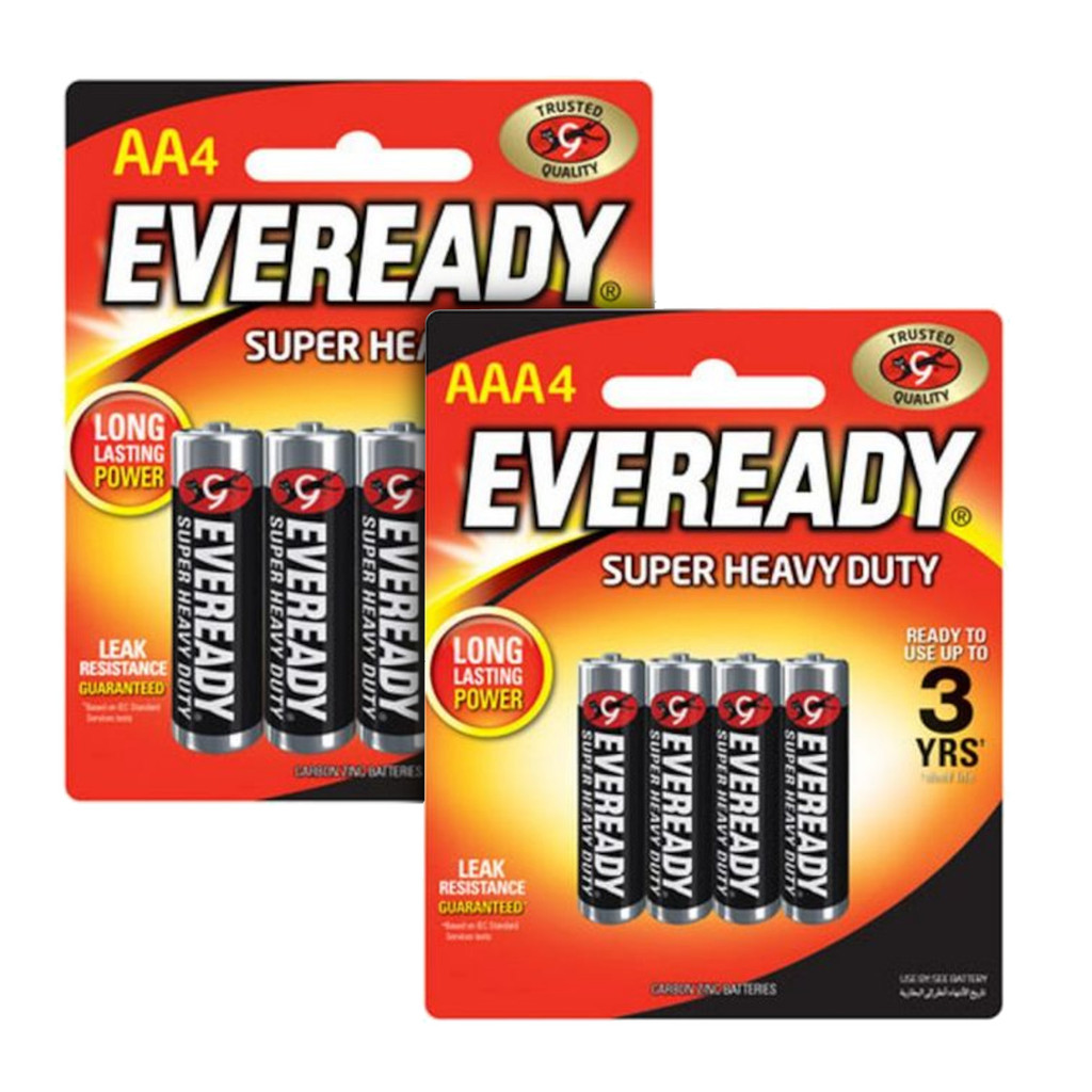 Alkaline EVEREADY Battery 4 Pcs Heavy Duty Long Lasting AA / AAA ...