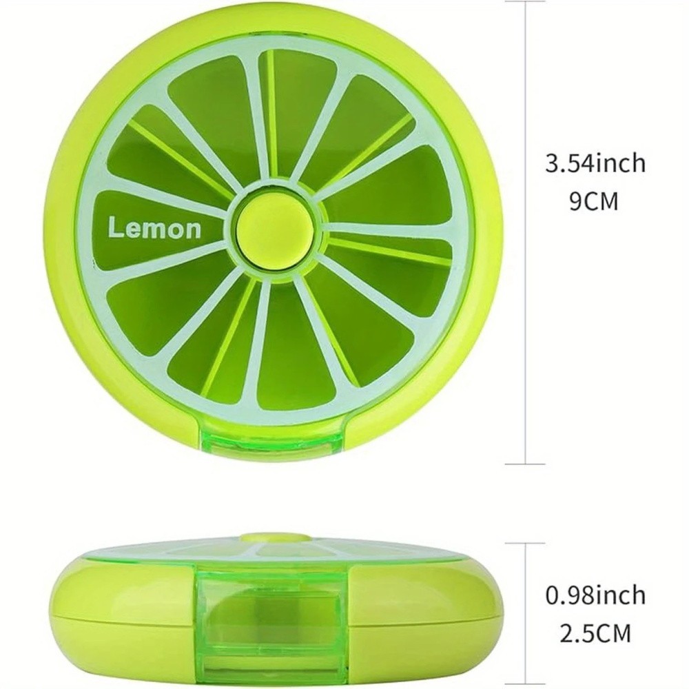 Portable 7 Days Round Rotating Fruit Push-button Medicine Box Pill ...