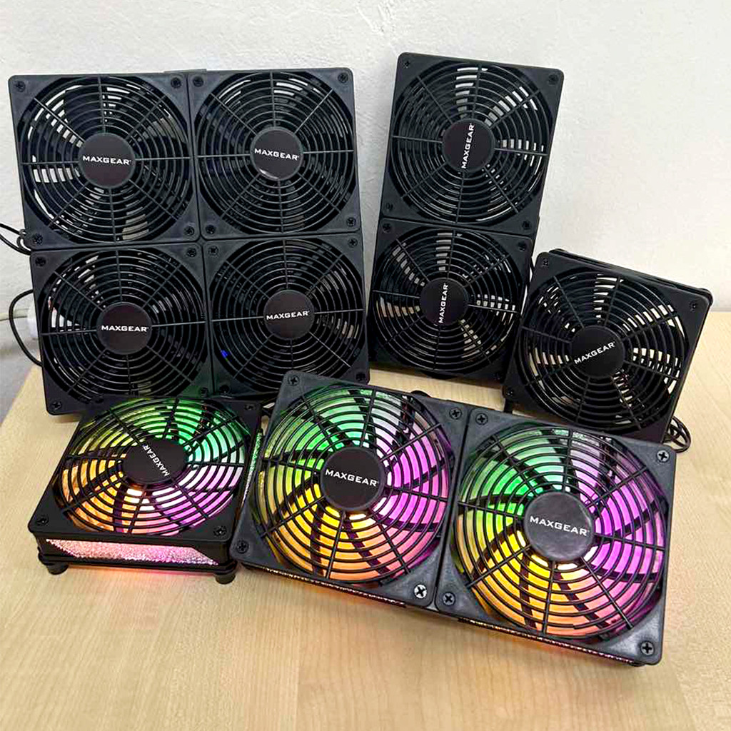 MAXGEAR Ultra Fast Cooling Fan Powerful Router Modem RGB LED Cooler Fan ...