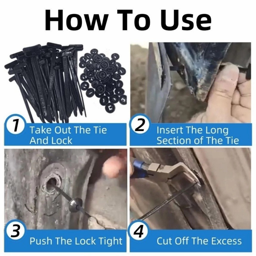 Tali Pengikat Dawai Kereta Nilon Unive-rsal Cable Tie Buckle Pengikat ...