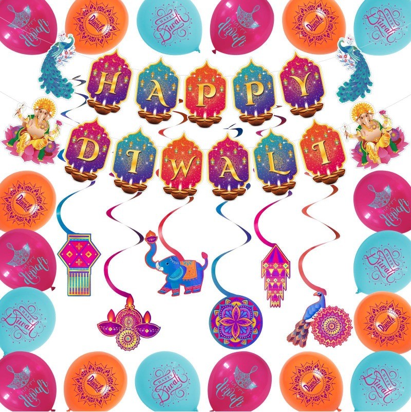 [Ready Stock]New Deepavali Theme Party Background Decorations Set ...