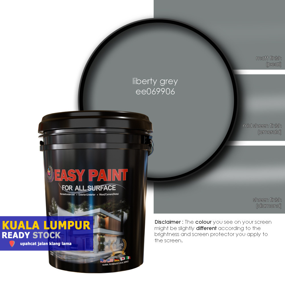 1 Liter and 5 Liter - LIBERTY GREY EE069906, Easy Paint All Surface for ...