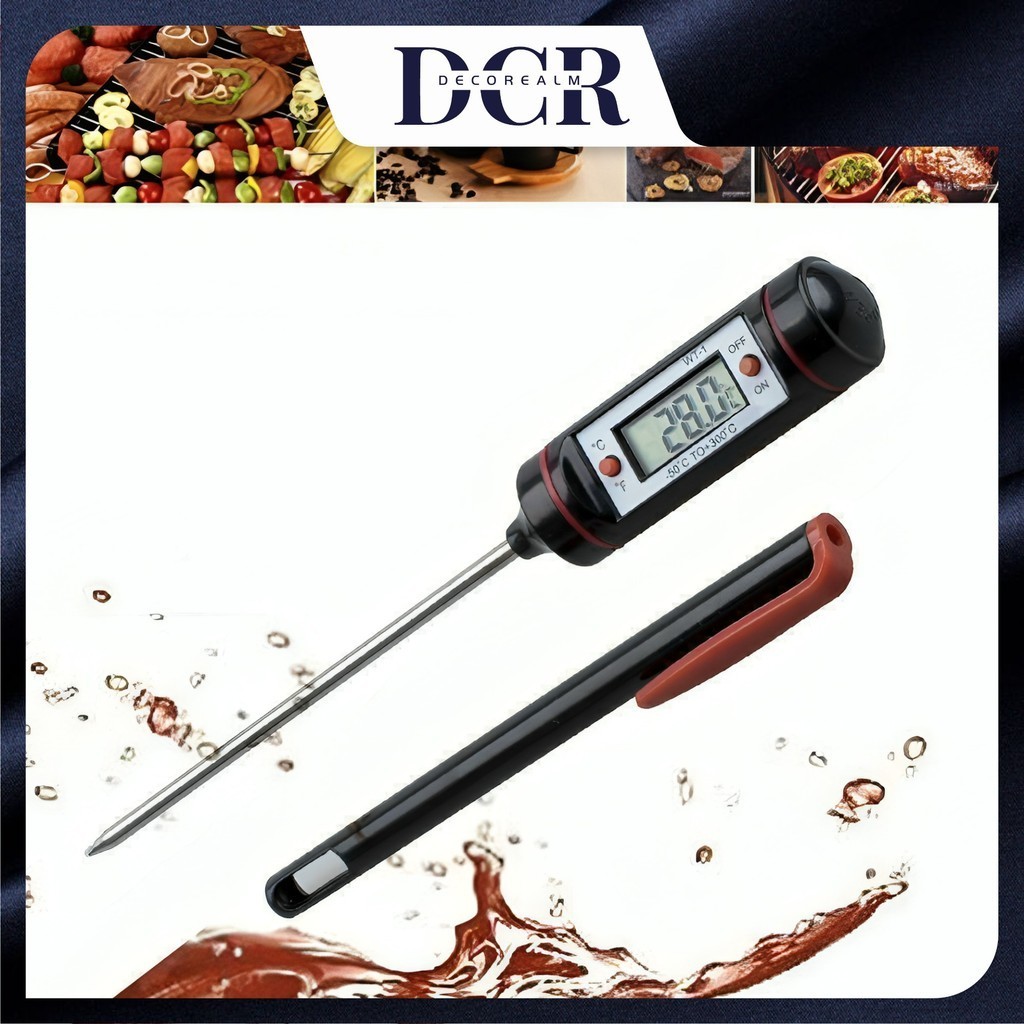 DCR Stainless Steel Pen Thermometer Digital Food Thermometer Kitchen ...