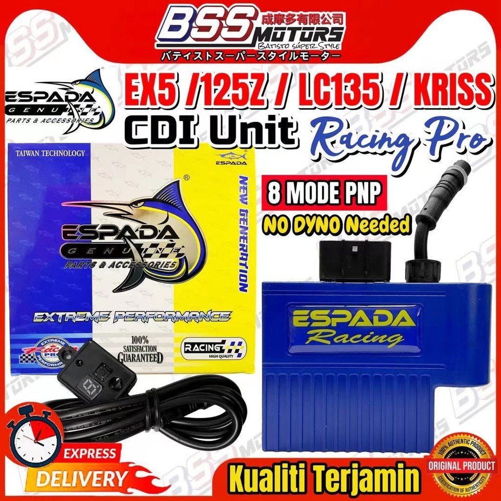 ESPADA Racing PRO CDI ECU 8 Mode No Need DYNO PNP EX5 DREAM HP / LC135 V1-V7 / Y125Z / KRISS ...