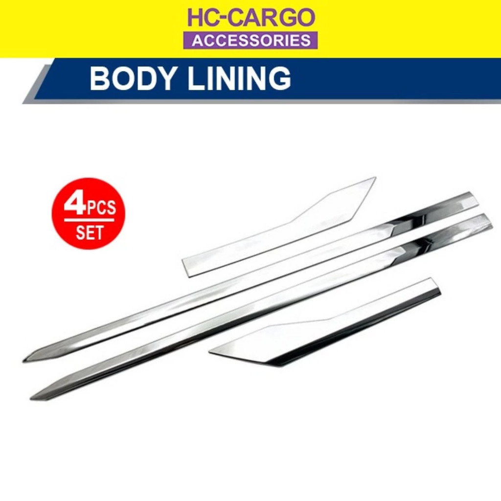 Perodua Bezza Side Body Moulding Trim Chrome 4pcs With Double Tape ...